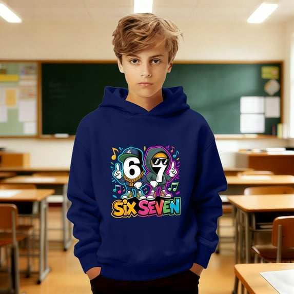 Boys Casual Hooded Sweatshirt with Fashion Graphic Print for Outdoor ...