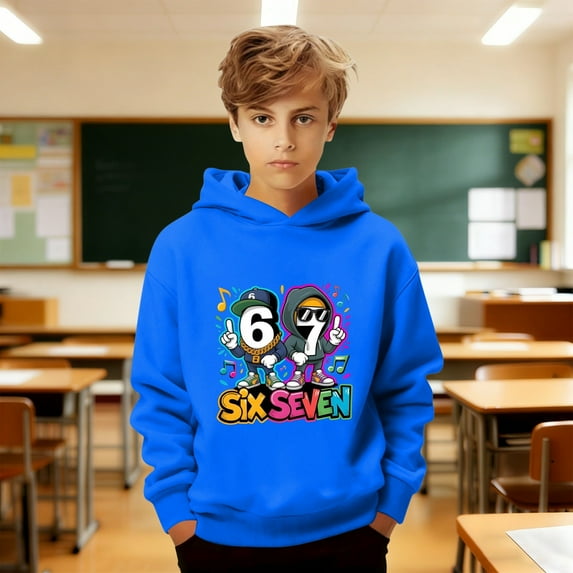 Boys Casual Hooded Sweatshirt with Fashion Graphic Print for Outdoor ...