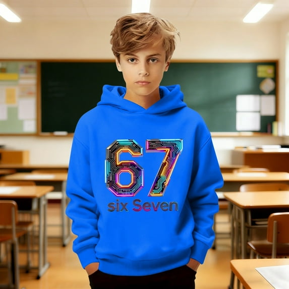 Boys Casual Hooded Sweatshirt with Fashion Print, for Outdoor ...