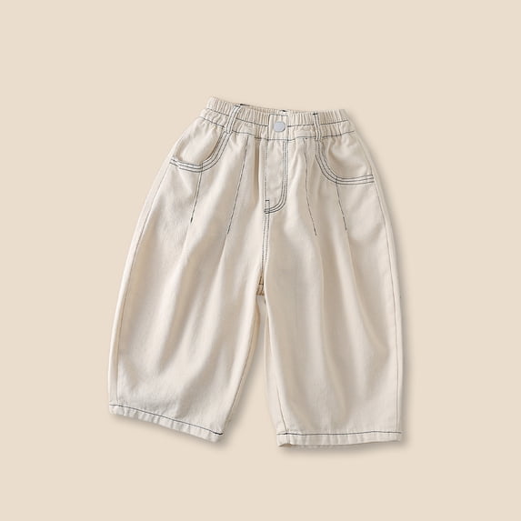 Boys Casual Jeans Straight Leg Loose Fit Trousers Fashionable Korean ...