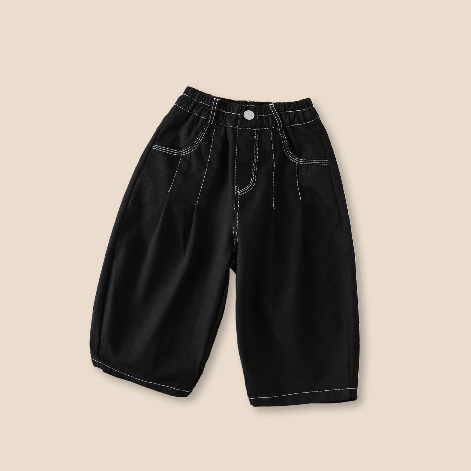 Boys Casual Jeans Straight Leg Loose Fit Trousers Fashionable Korean ...
