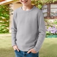 Boys Casual Long Sleeve Pullover Kids Crewneck Waffle Knit Sweatshirts ...