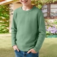Boys Casual Long Sleeve Pullover Kids Crewneck Waffle Knit Sweatshirts ...