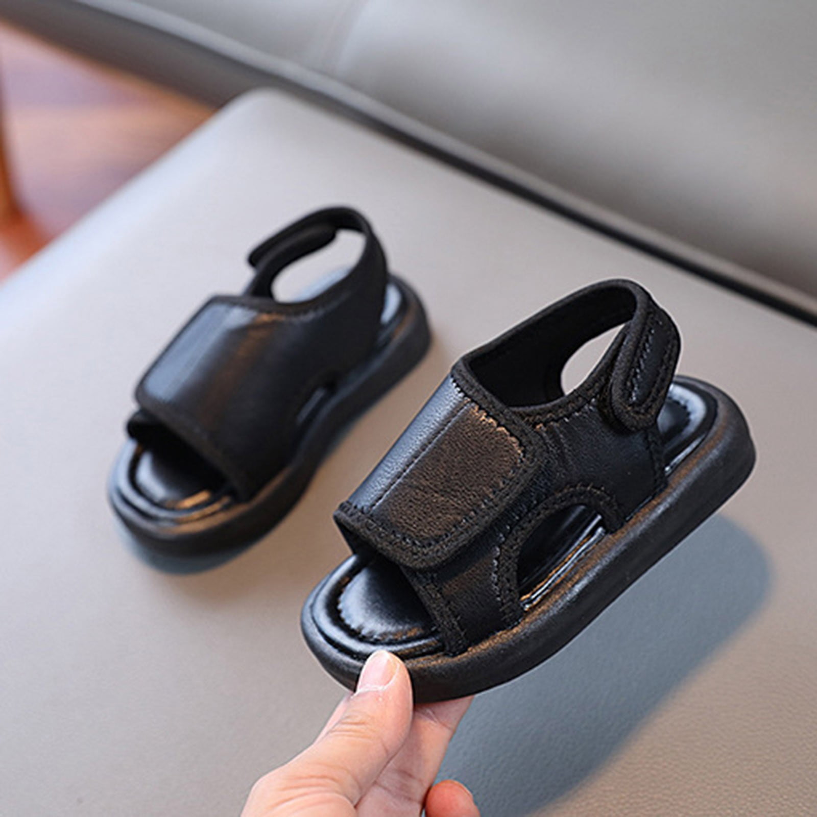 Boys Casual Open Toe Beach Sandals Comfortable Solid Color Toddler ...