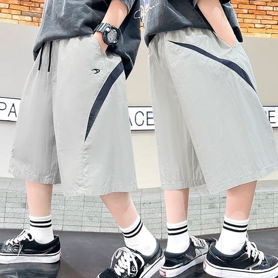 Boys Casual Shorts Summer Lightweight Breathable Elastic Waist Sports ...