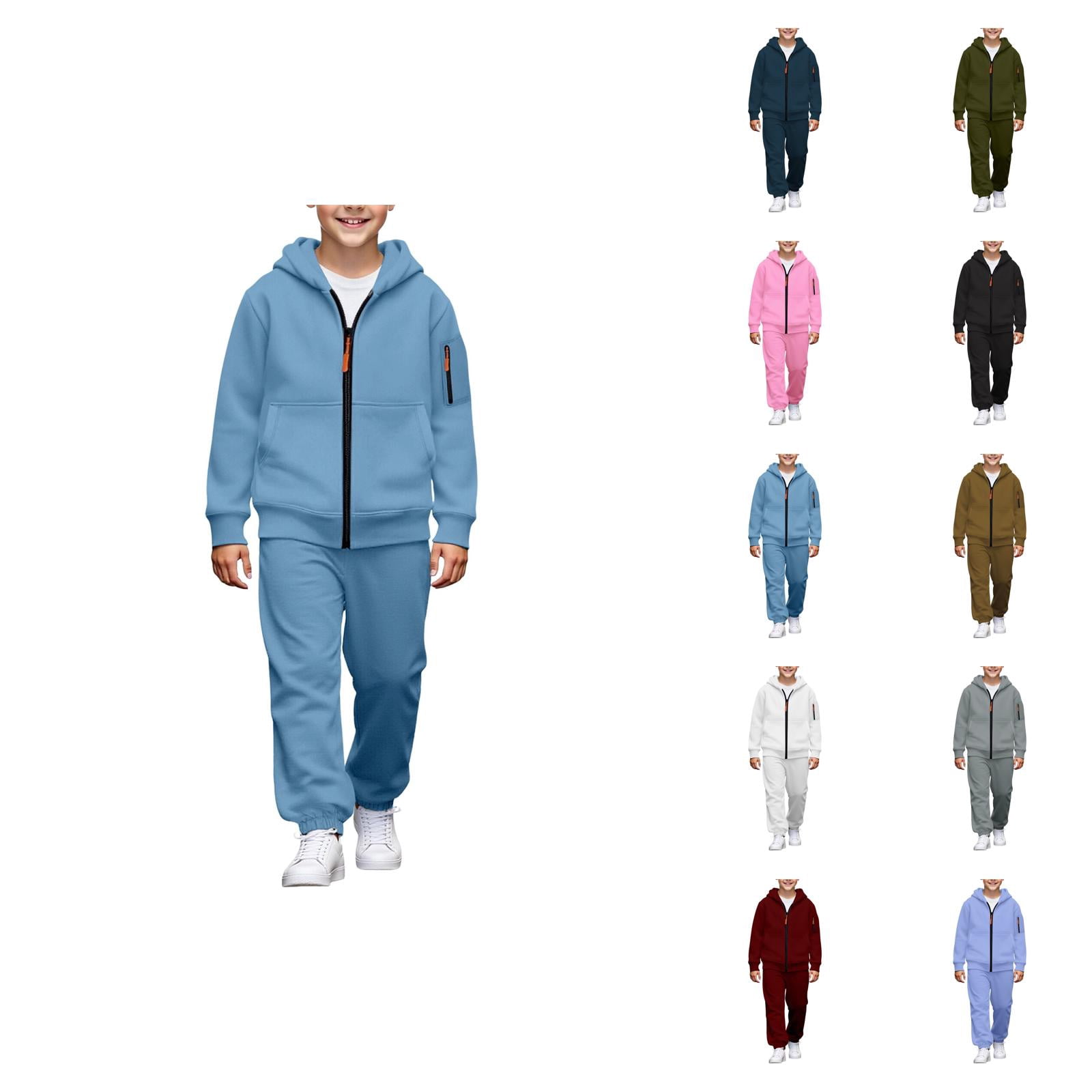 Boys Casual Solid Color Outfits Two Piece Comfortable Daily Wear Soft ...