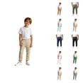 Boys Casual Solid Color Trousers Comfortable Elastic Waist Soft Blend ...