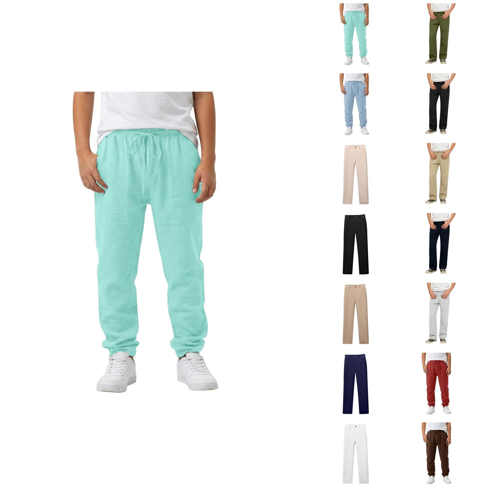 Boys Casual Straight Leg Pants Long Trousers For Kids Comfortable Daily ...