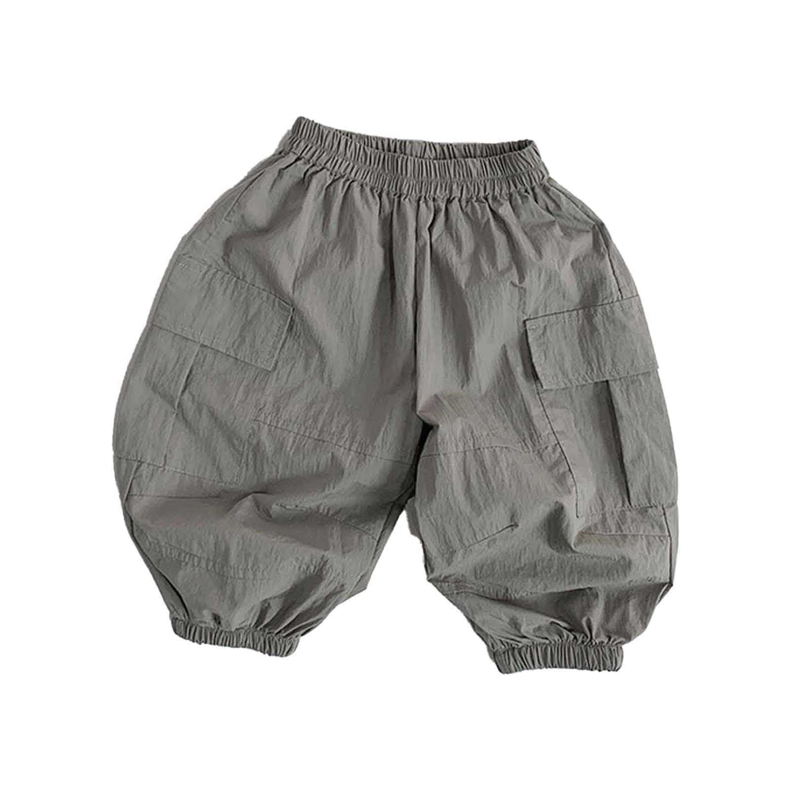 Boys Casual Summer Cargo Pants Elastic Waist Comfortable Trousers With ...