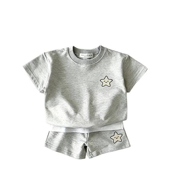 Boys Casual Summer Outfit Short Sleeve Tee and Shorts Two Piece Toddler ...