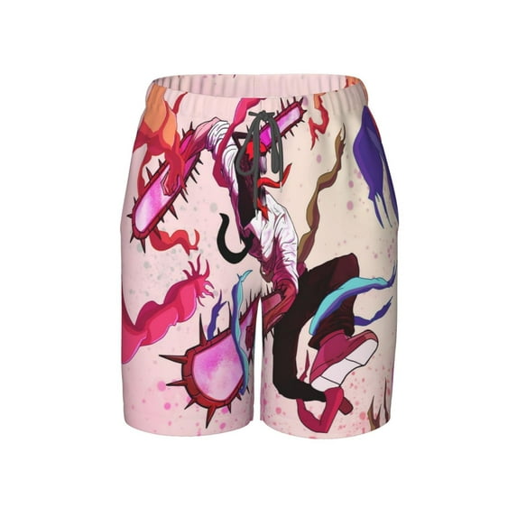 Boys Chainsaw Orange Men Swim Trunks With Mesh Liner Kids Cartoon Quick ...