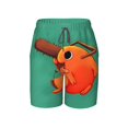 Boys Chainsaw Orange Men Swim Trunks With Mesh Liner Kids Cartoon Quick ...