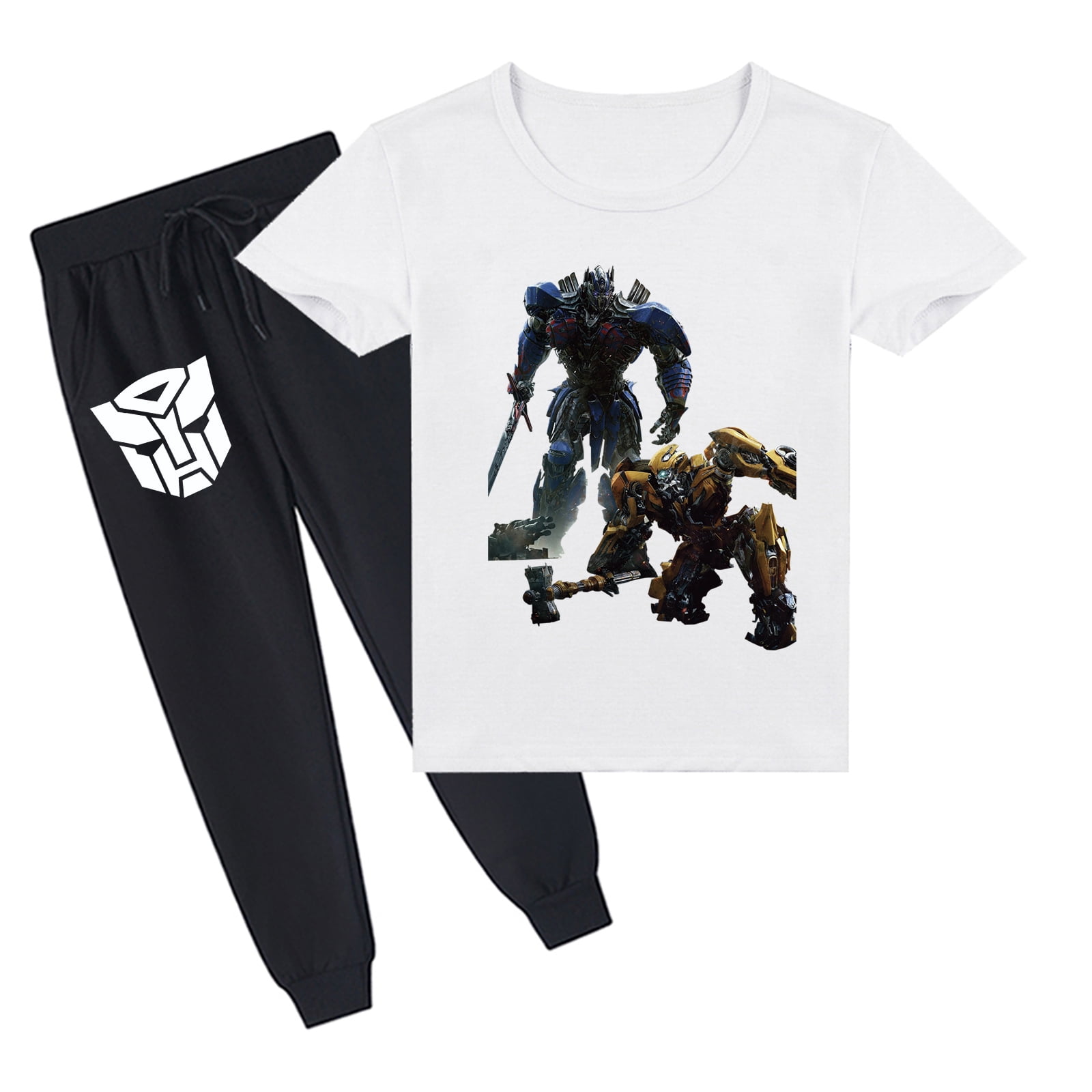 Boys' Charming Summer Outfit: Transformers Crew Neck Cotton Short ...