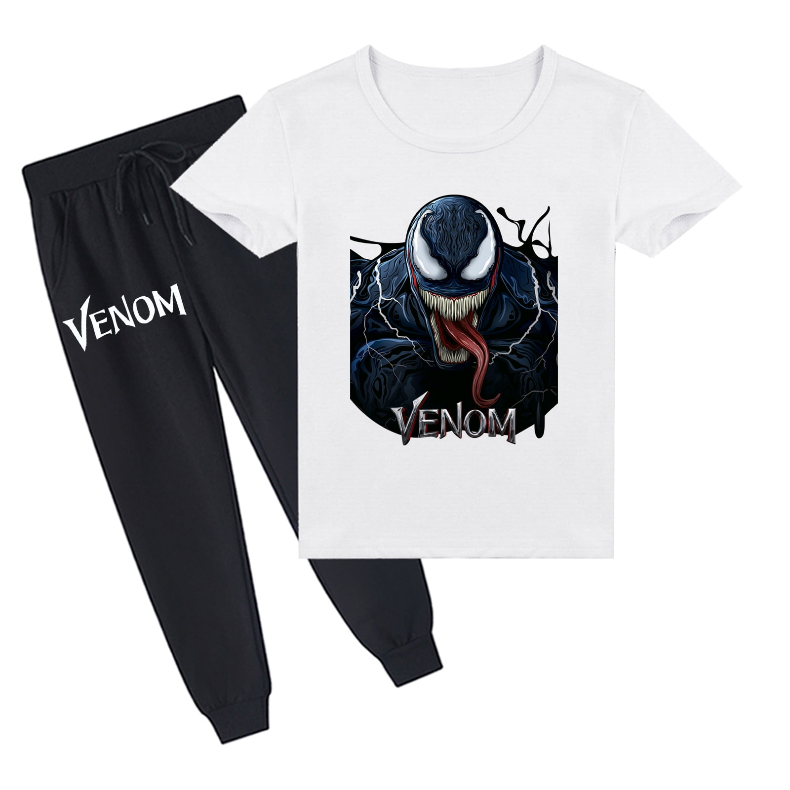 Boys' Charming Summer Outfit: Venom Crew Neck Cotton Short Sleeve T ...