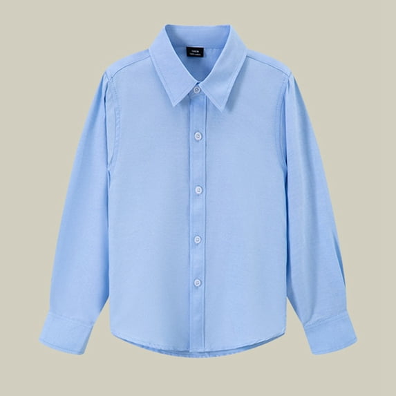 Boys Children Performance Season Spring Autumn Long Sleeve Button White ...