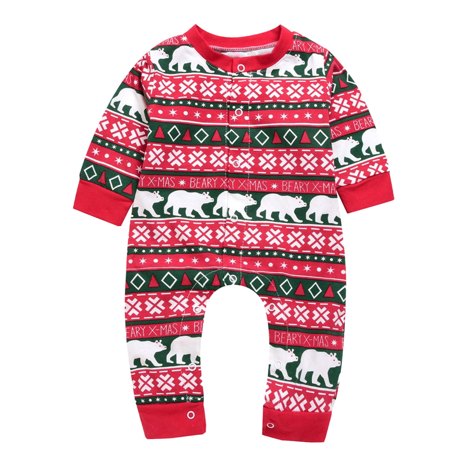 Boys Christmas Jumpsuit for Baby Girls XMAS Pajamas Bear Romper Soft ...