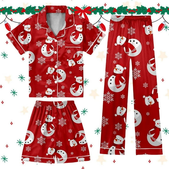 Boys Christmas Pajamas Themed Pajama Cozy Holiday Print Loungewear Soft Sleepwear Festive Family ...