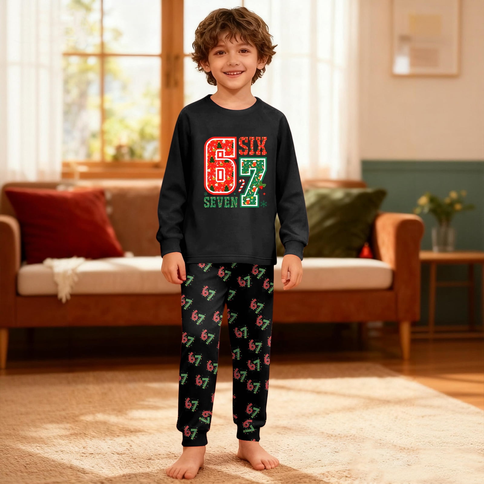 Boys Christmas Pyjamas 67 Meme Pyjamas Set Boys Girls Sleepwear Six ...