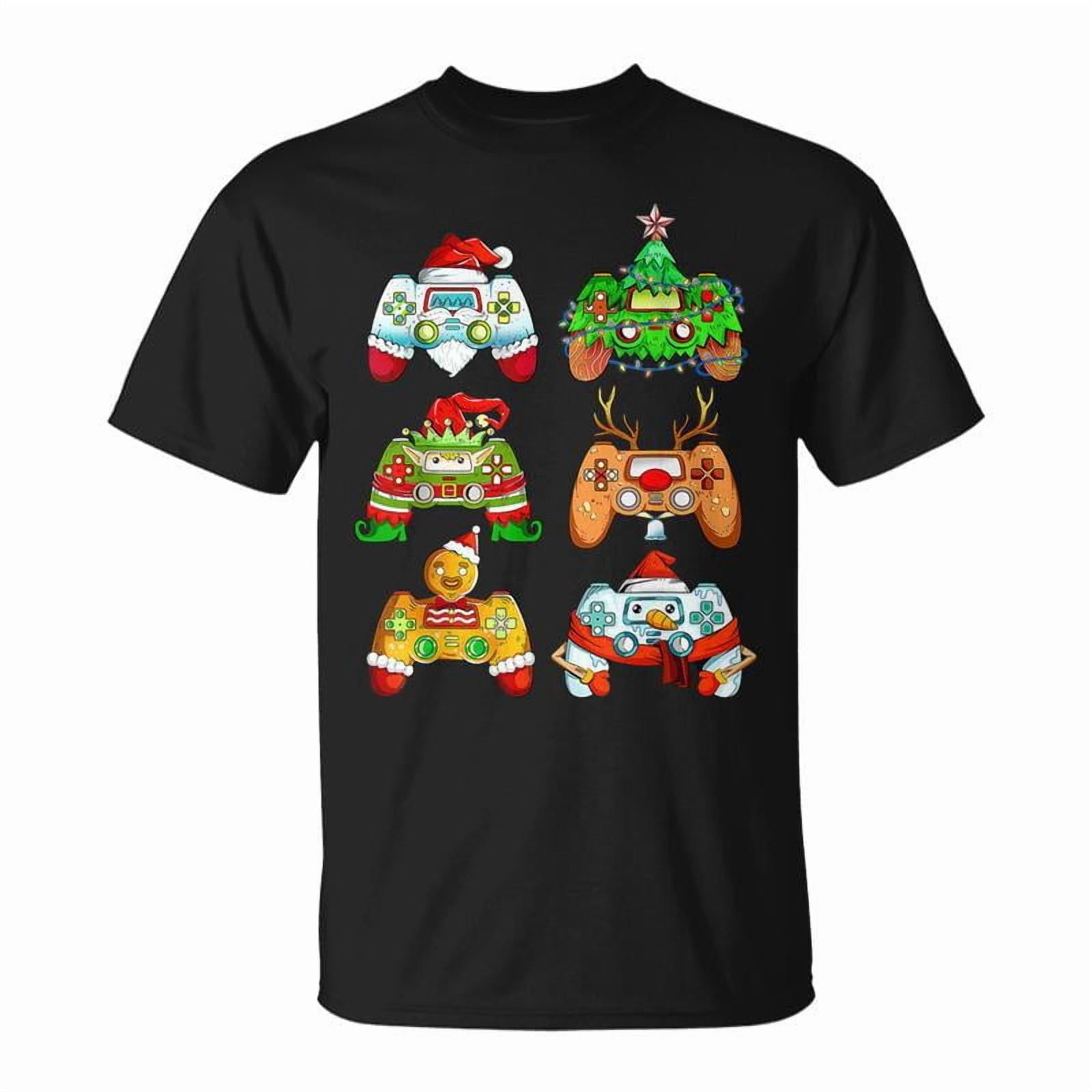 Boys Christmas Santa Elf Gaming Controllers Gamer Xmas Tshirt - Walmart.com