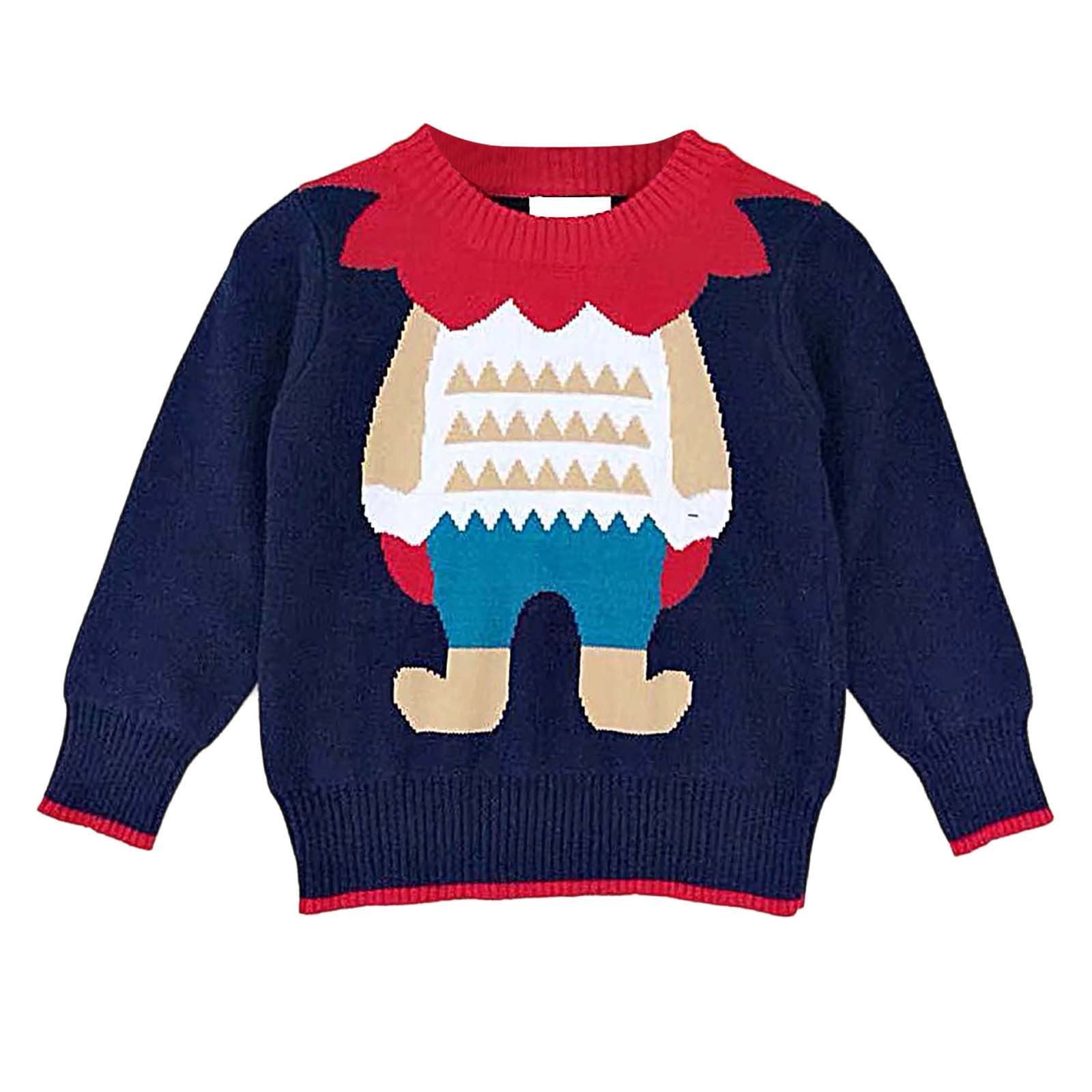 Boys Christmas Sweater Kid Christmas Pranks Sweater Long Sleeve Boys ...