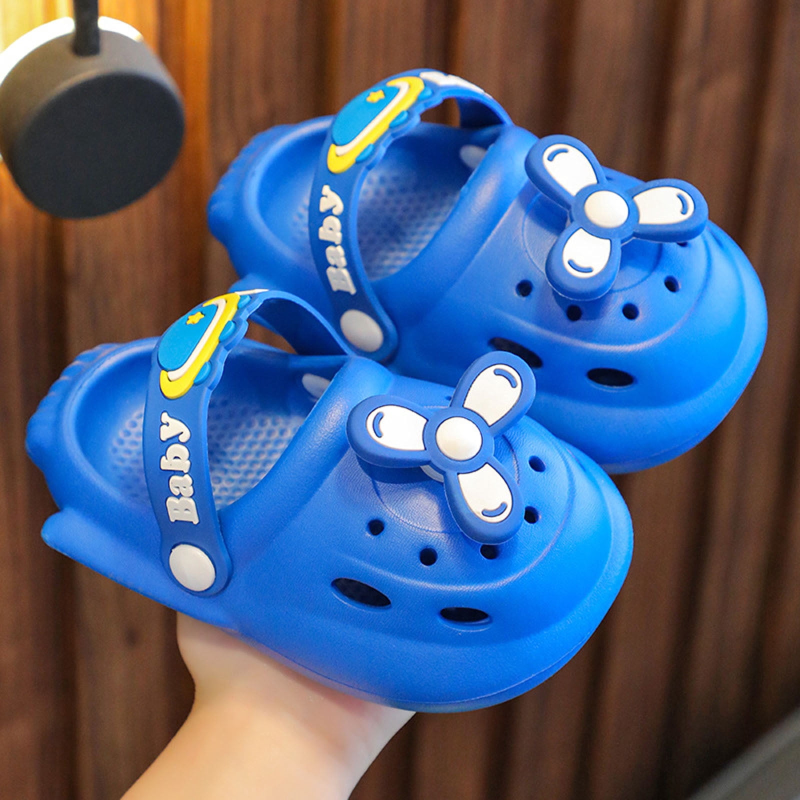 Boys Clogs Slippers For Toddlers Kids Soft Sole Airplane Design Casual ...