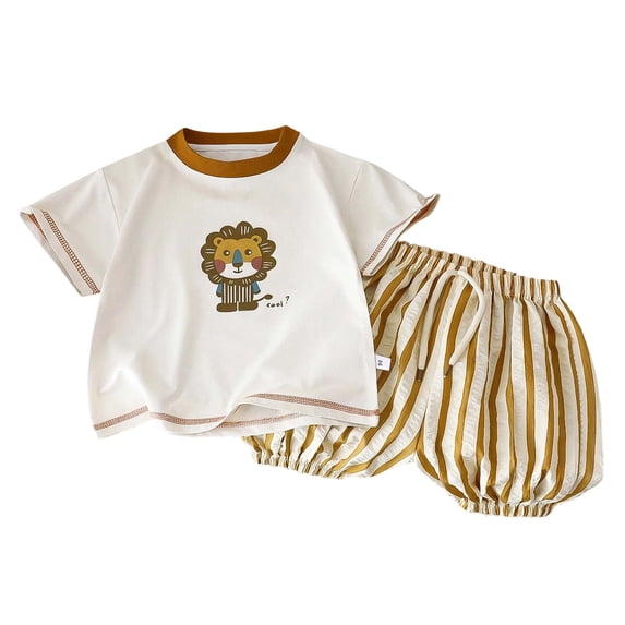 Boys Clothes Cartoon Animal Printed Short-Sleeved Shirt Classic ...