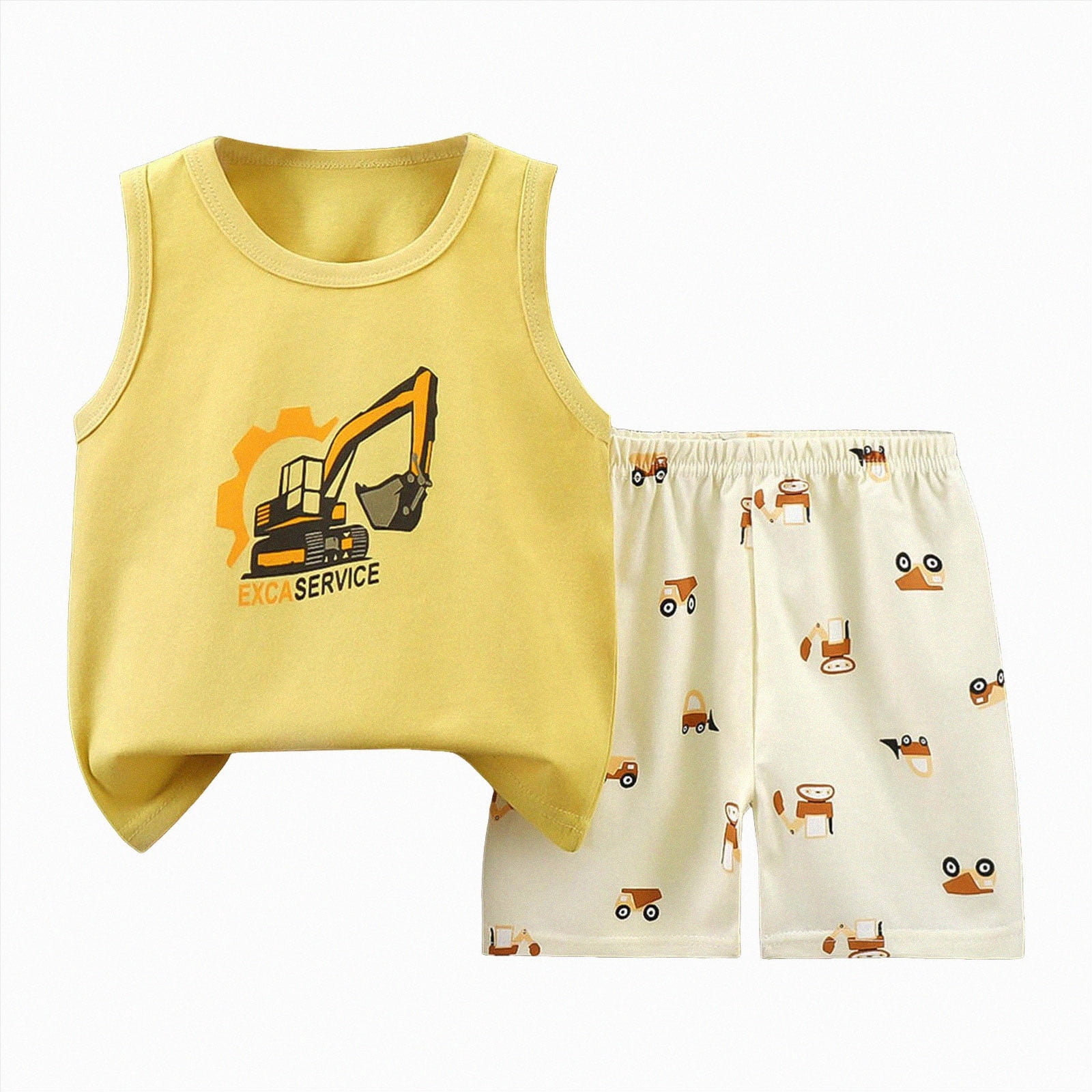 Boys Clothes Dinosaurs Tank Tops Solid Color Shorts Toddler Baby Boy ...
