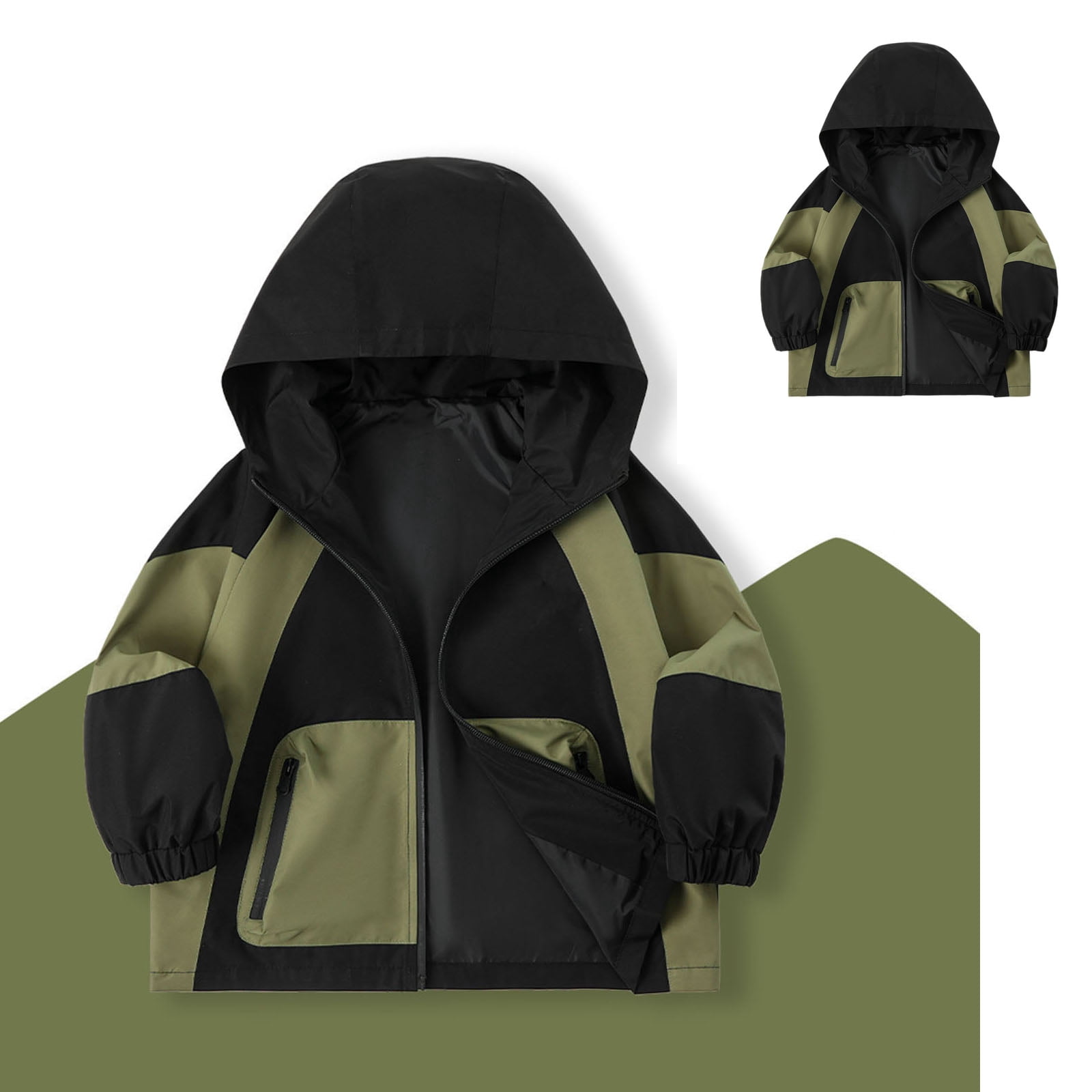 Boys Clothes Kids Windbreaker Zip up Hoodie Girls Lightweight Jacket ...