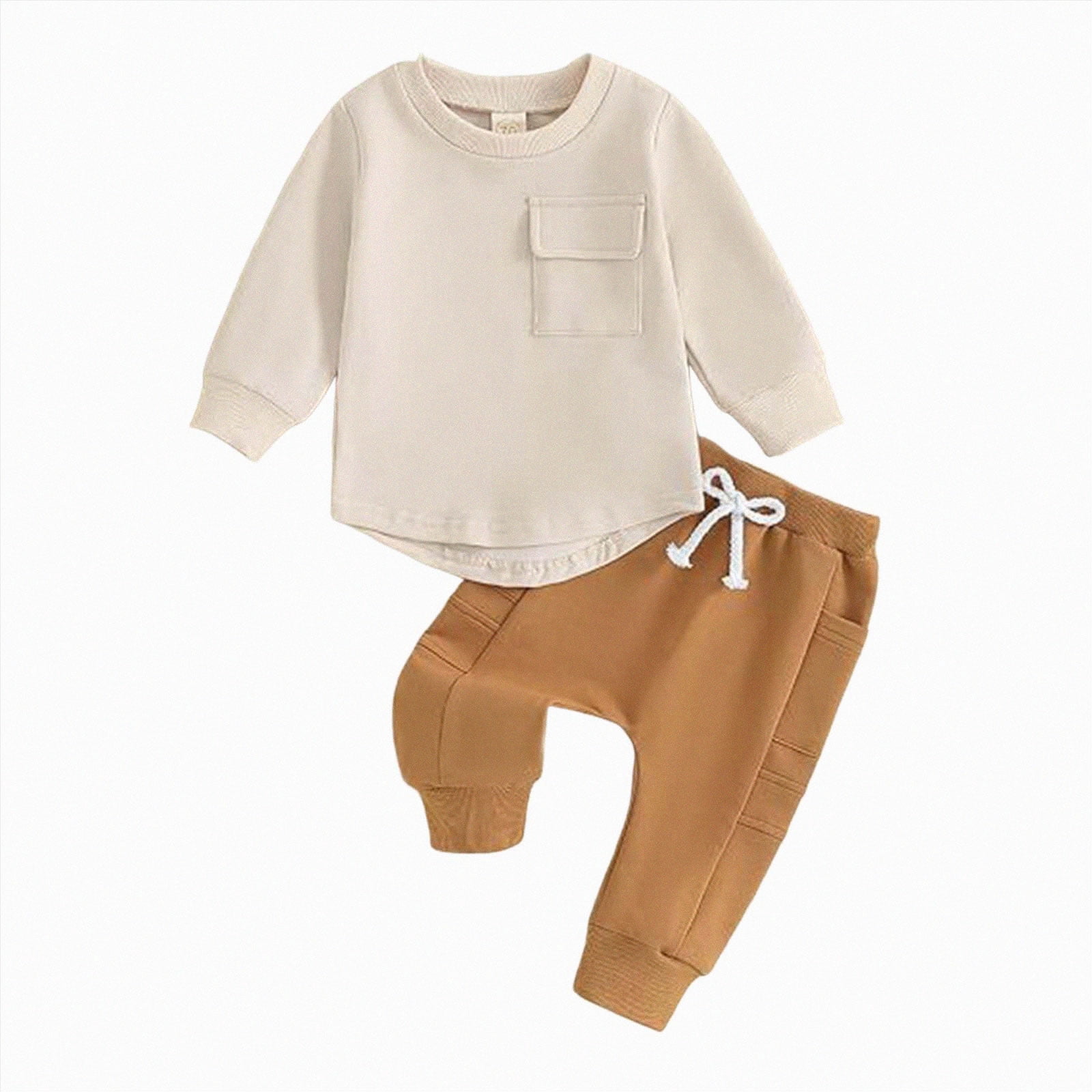 Boys Clothes Long Sleeve Pullover Color Block Sweatpants 2 Piece Fall ...