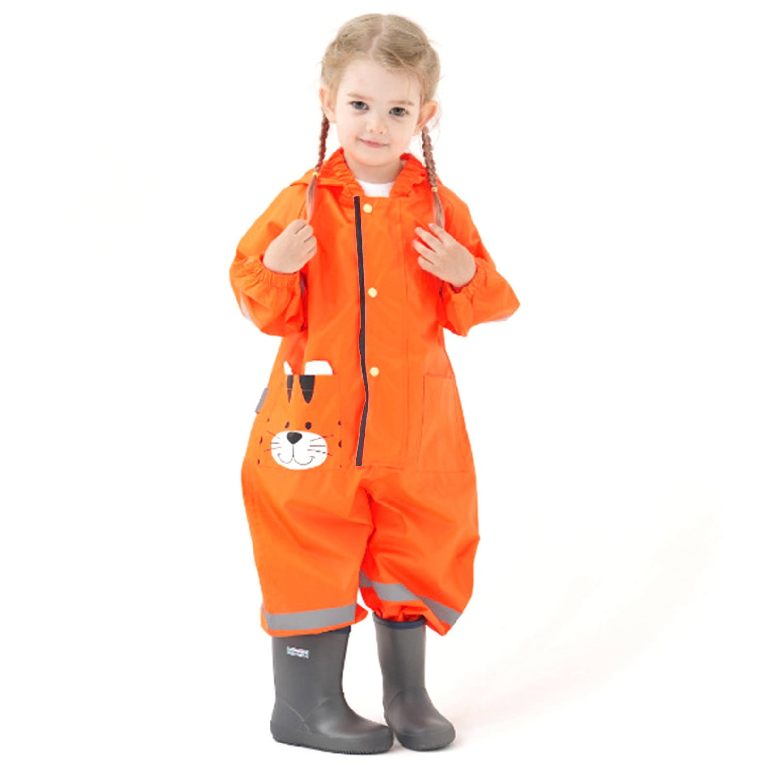 Boys' Clothing Clearance Kids Rain Suit Toddler Hooded Rainsuit Poncho Full Body One Piece ...