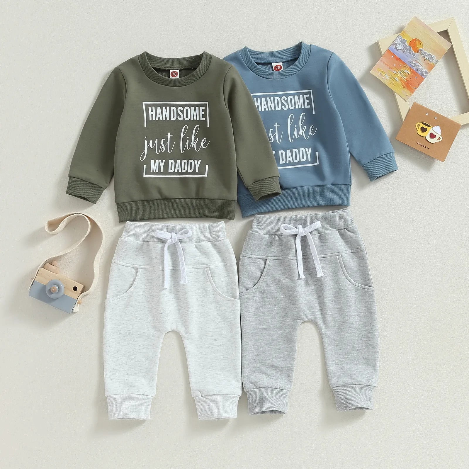 Boys' Clothing Sets Letter Print Long Sleeve Pullover Hoodie and Jogger ...