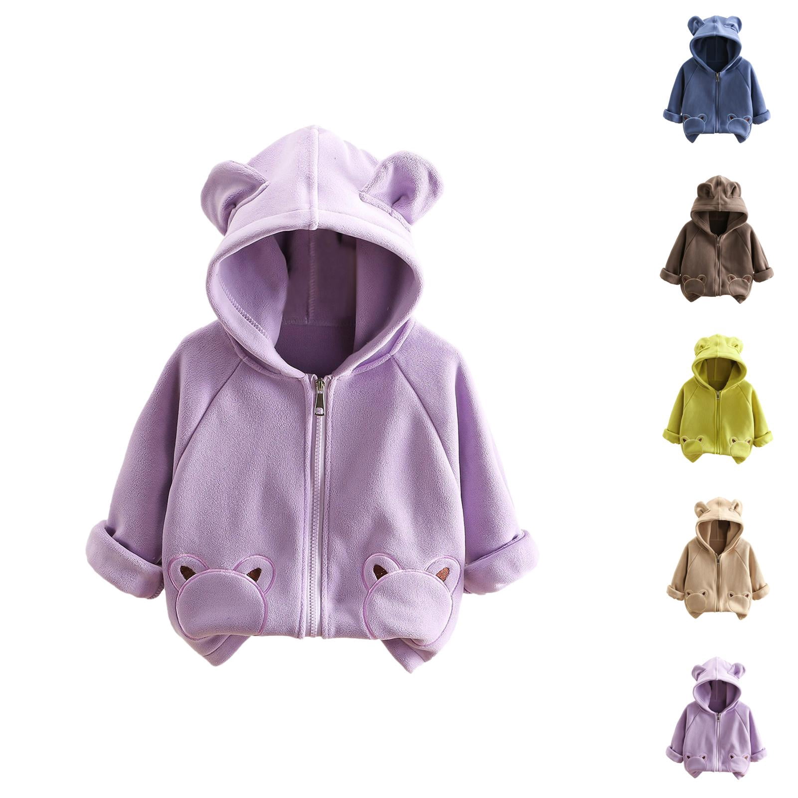 Boys Coat Boys Winter Coat Full Zip Fuzzy Design Thermal Outerwear for ...