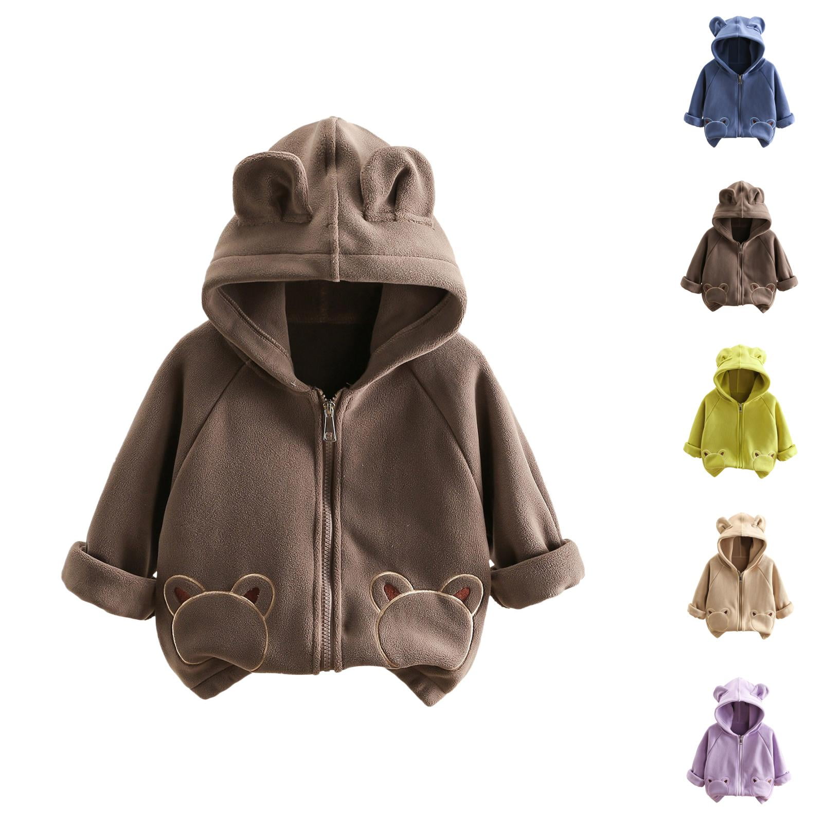 Boys Coat Boys Winter Coat Full Zip Fuzzy Design Thermal Outerwear for ...