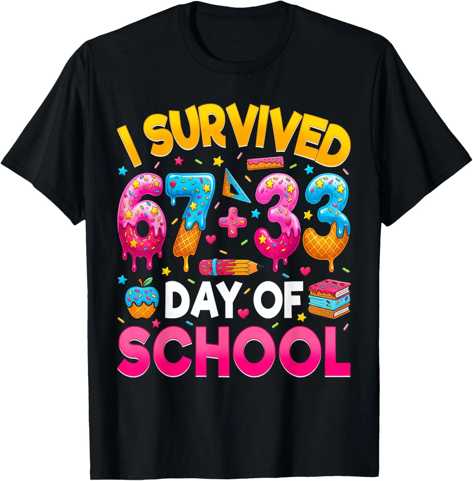 Boys' Colorful I Survived 100 Days Of School Math T-Shirt - Walmart.com