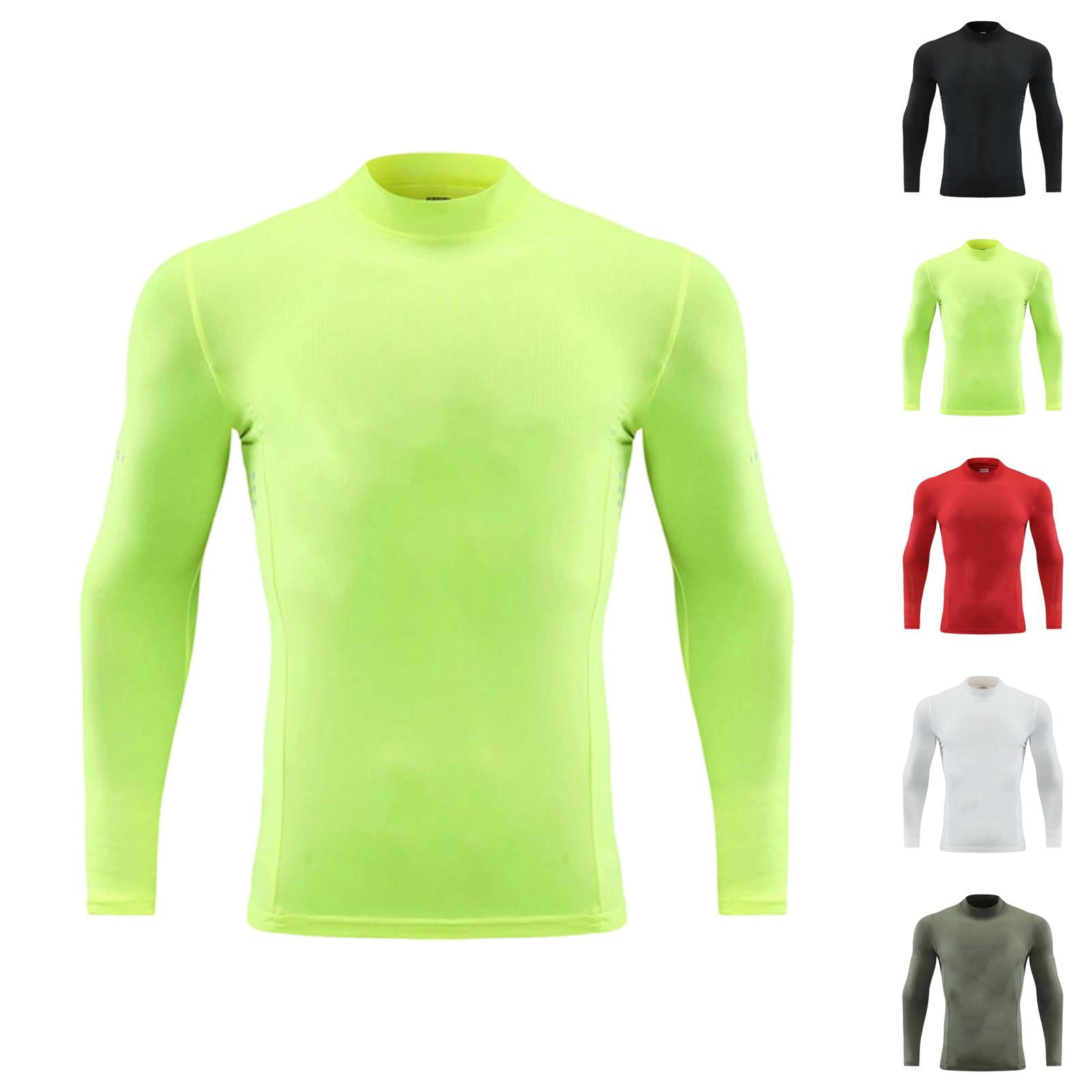 Boys Compression Shirt Stretchy Long Sleeve Neck Athletic Undershirt ...