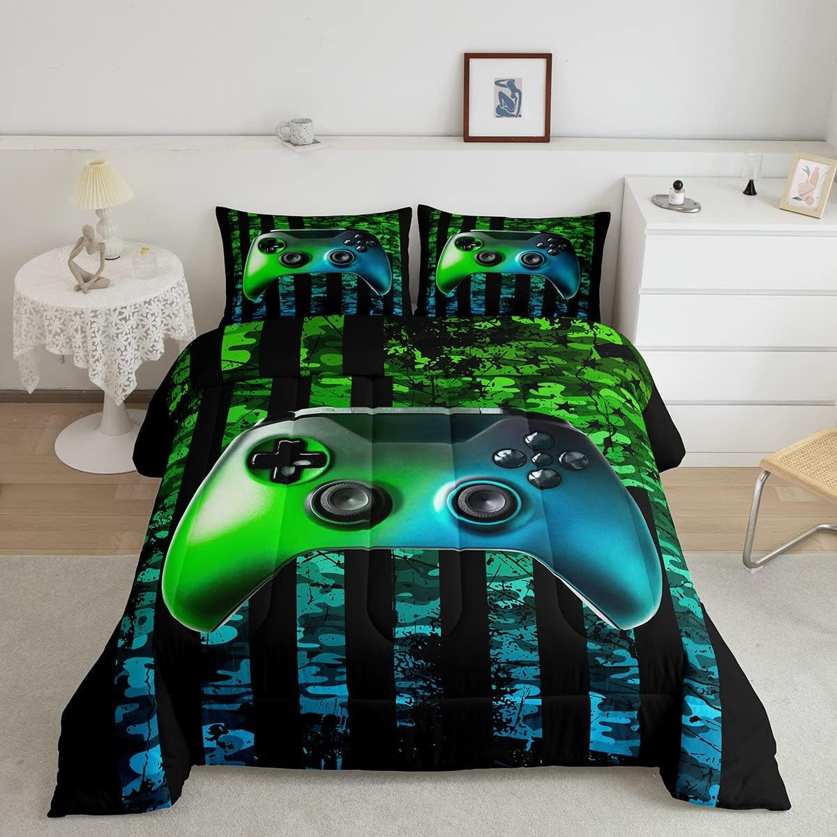 Boys Construction Comforter Set Truck Bedroom Decor for Kids Girls ...