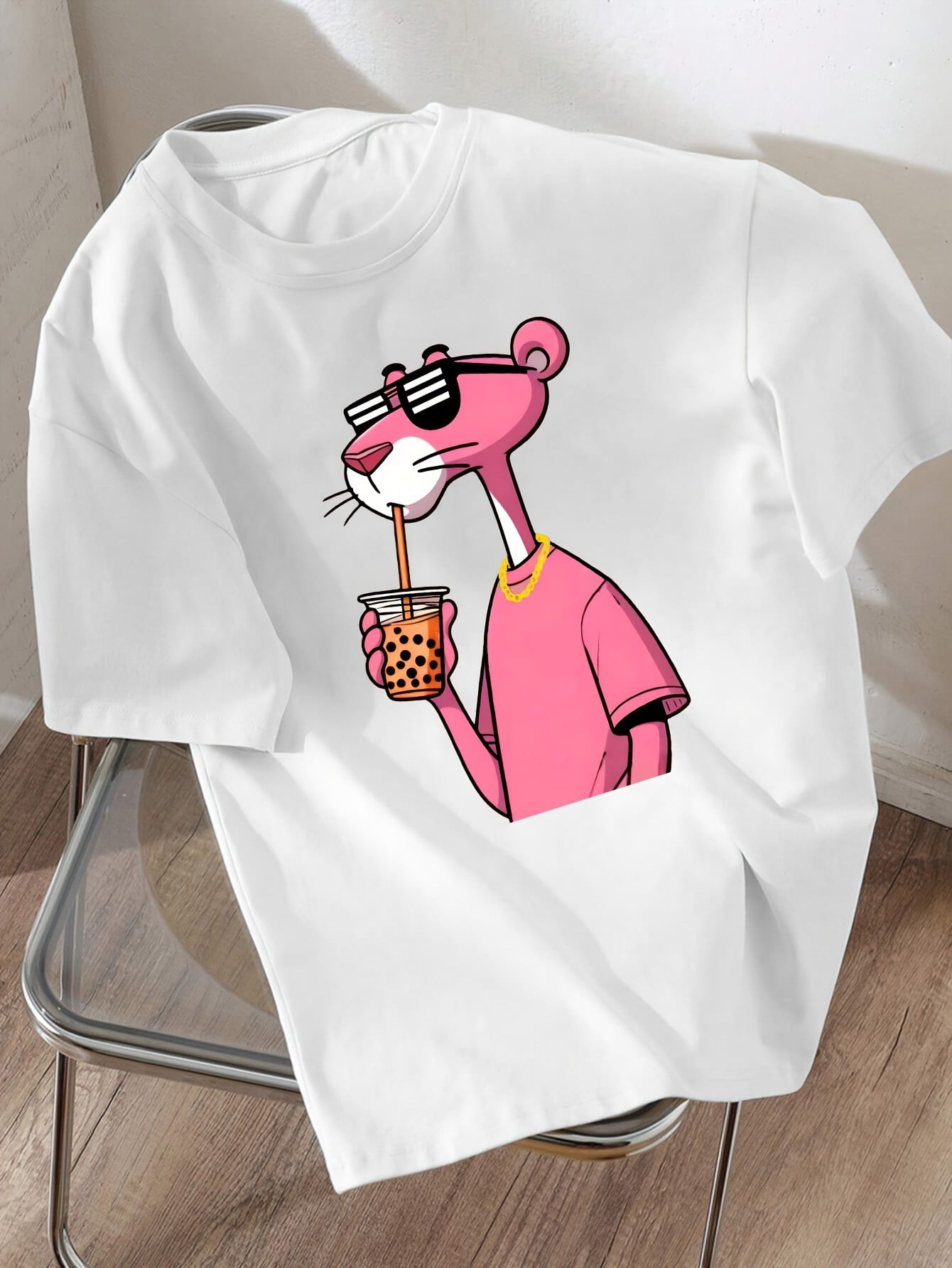 Boys' Cool Pink Leopard Print Graphic T-Shirt - Fun Cartoon Design with ...