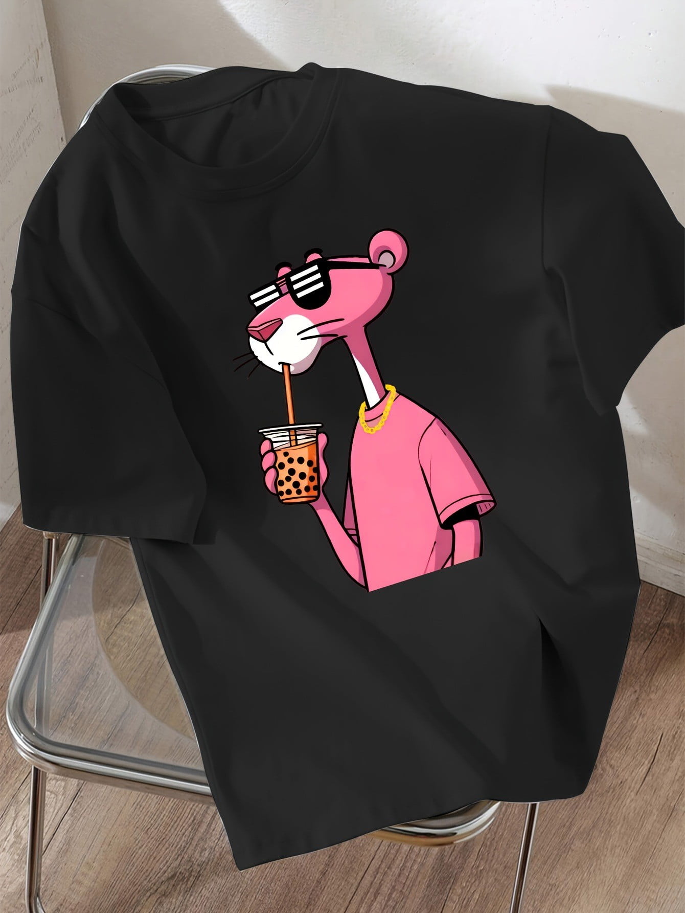 Boys' Cool Pink Leopard Print Graphic T-Shirt - Fun Cartoon Design with ...