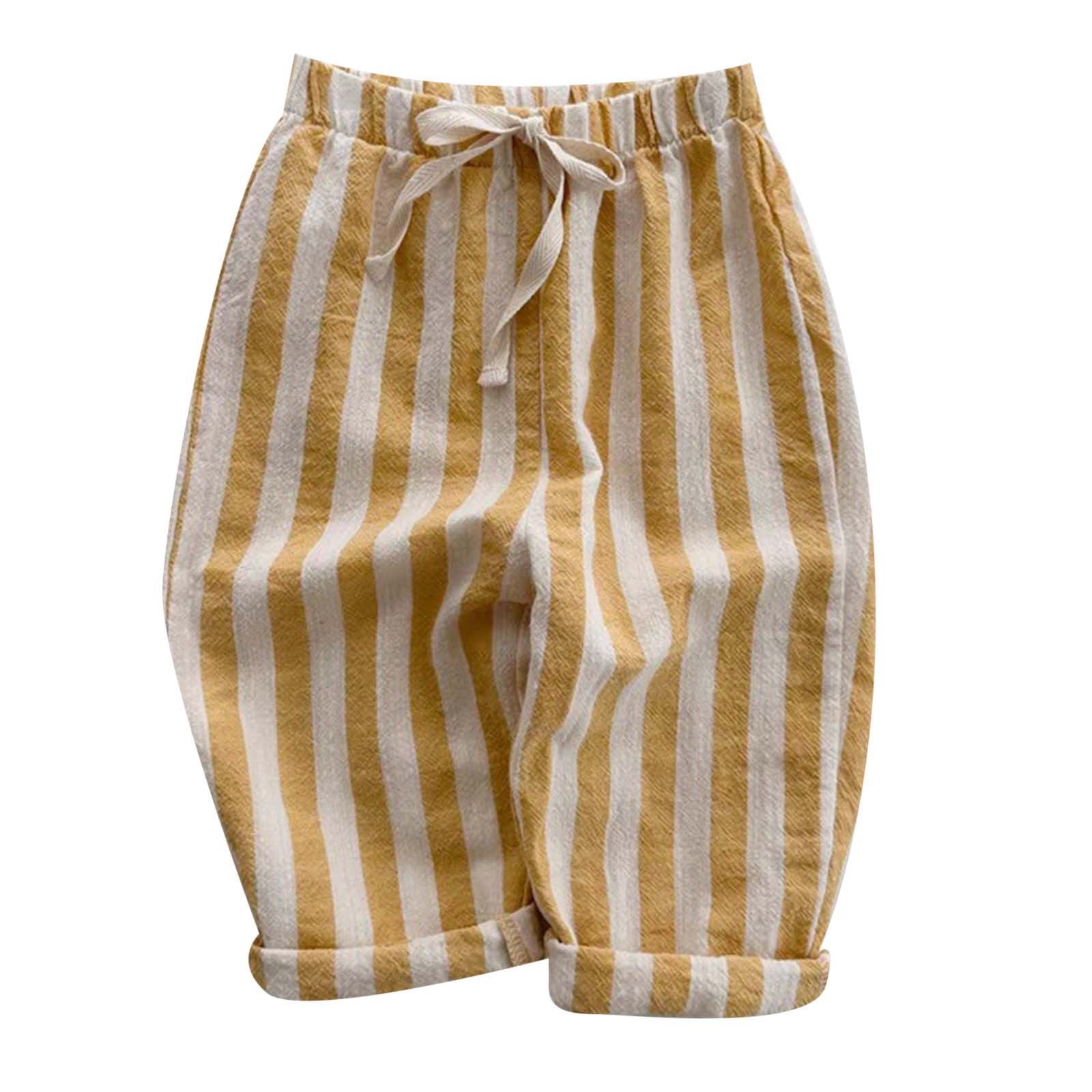 Boys' Cotton Linen Harem Bloomers Pants for Baby Toddler Striped ...
