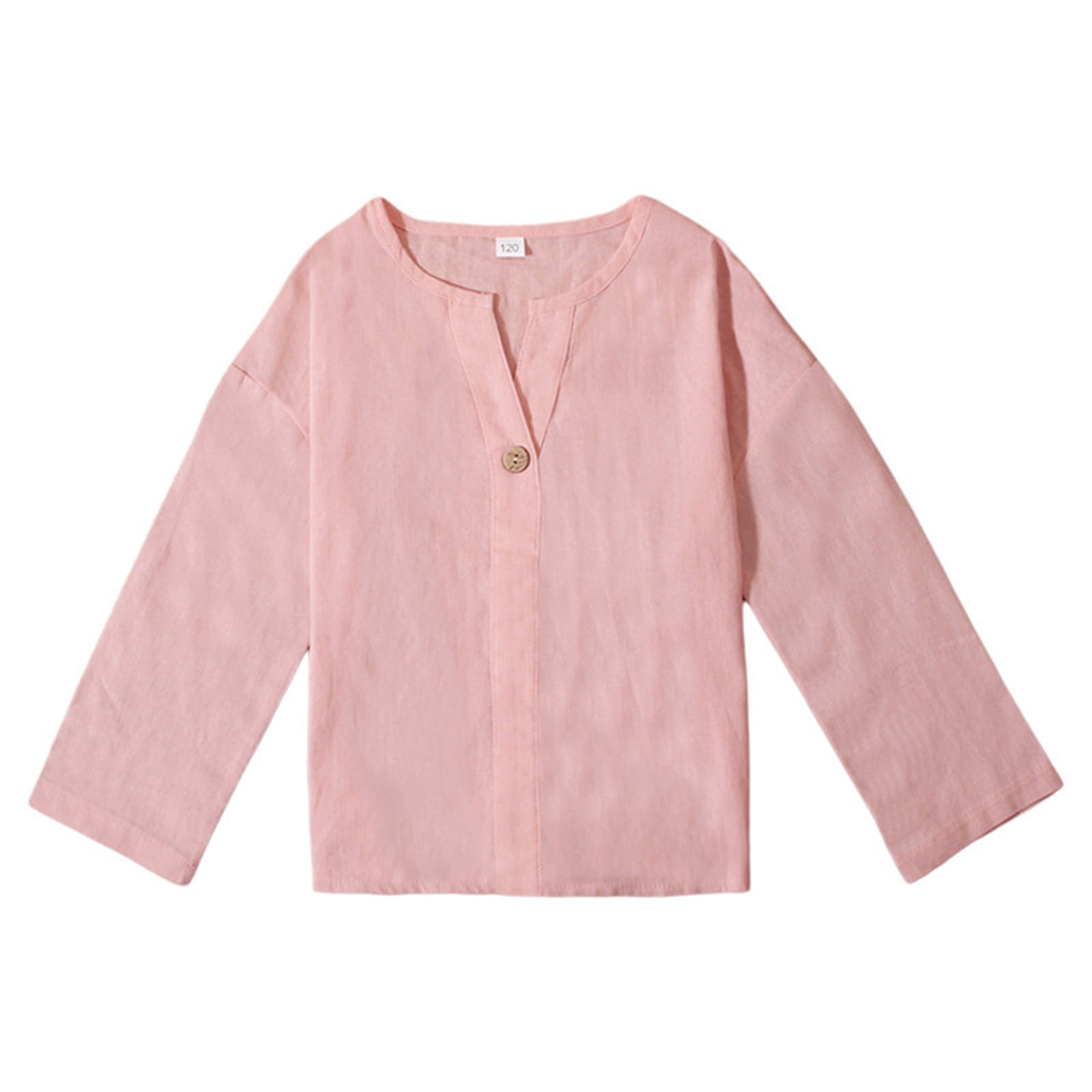 Boys Cotton Linen Shirt Toddler Boys Button Up Pocket Long Sleeve ...