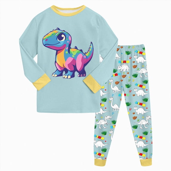 Boys Cotton Long Sleeve Top And Pants Pajama Set,Soft 6-12 Months 12-24 ...
