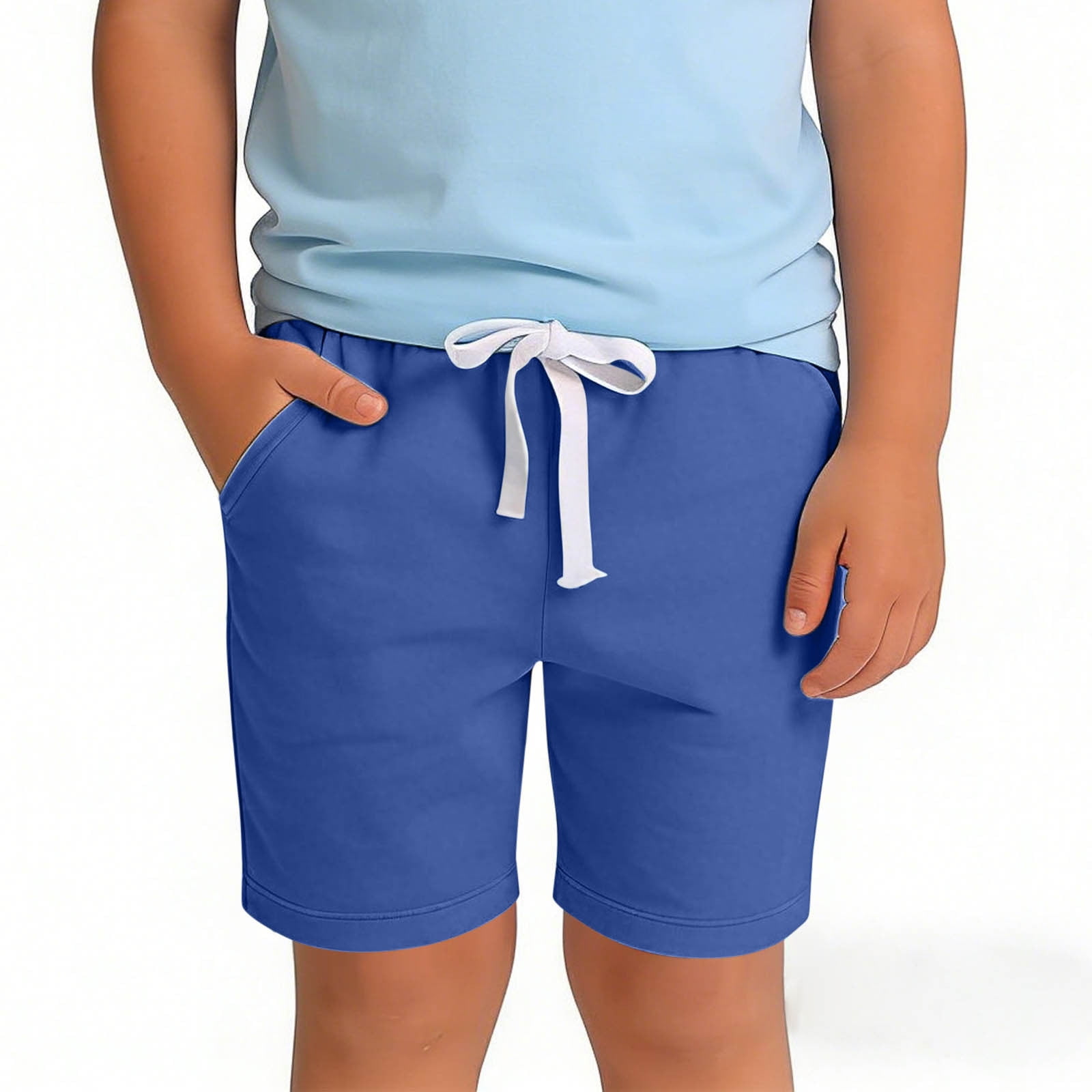 Boys Cotton Shorts for Kids, Elastic Waist with Pockets - Casual ...