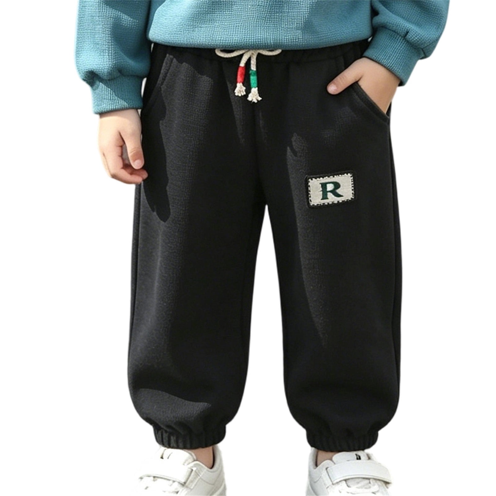 Boys Cotton Sweatpants Baggy Loose Casual Joggers Elastic Waist ...