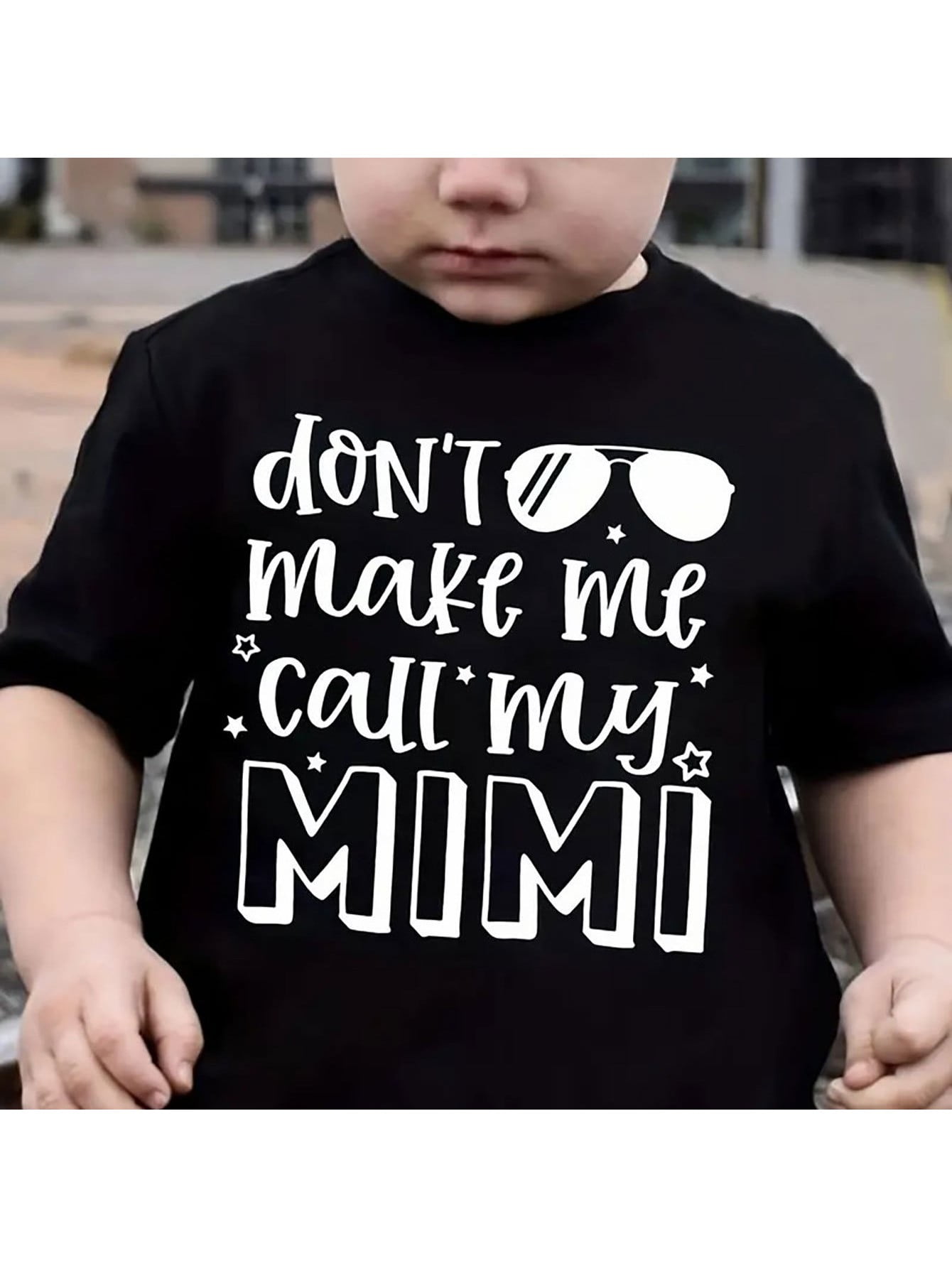 Boys' Cotton T-Shirt - "Don't Make Me Call My Mimi" Print, Comfortable Casual Round Neck, Short ...