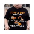 Boys' Cotton T-Shirt - "Just a Boy Who Loves Trucks, excavators, and ...