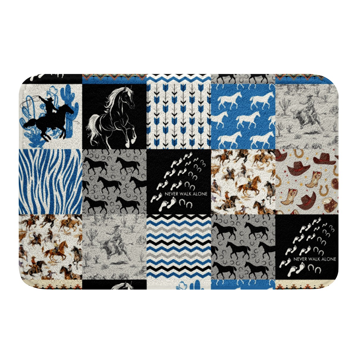 Cowboy Door Mat Western Horse Bull Bath Mat Non Slip 16"X24",American ...