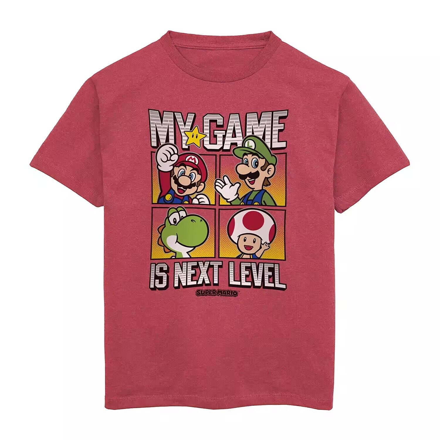 Boys Crew Neck Super Mario Short Sleeve Graphic T-Shirt - Walmart.com