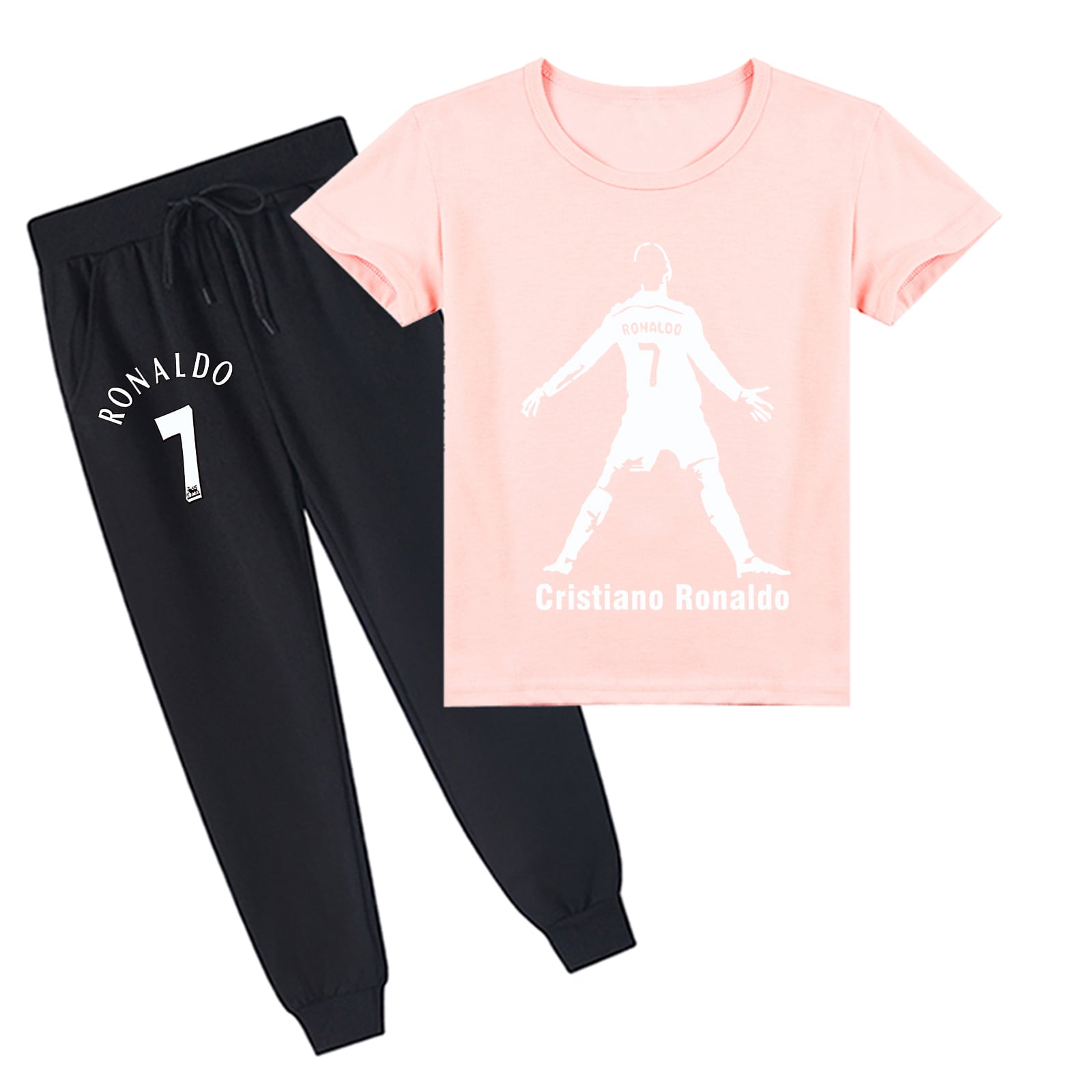 Boys Cristiano Ronaldo Breathable Cotton Short Sleeve T-shirt & Long ...