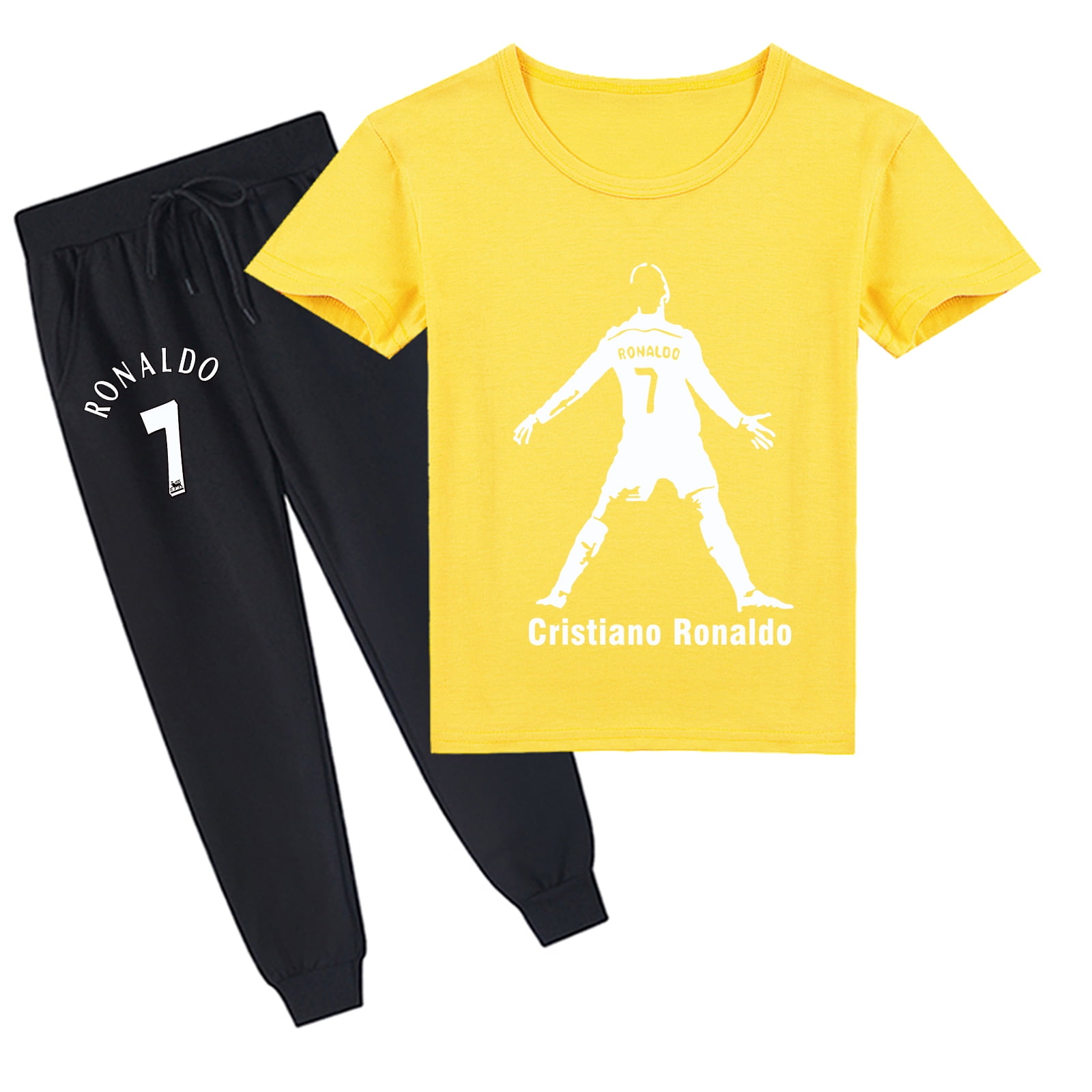 Boys Cristiano Ronaldo Breathable Cotton Short Sleeve T-shirt & Long ...