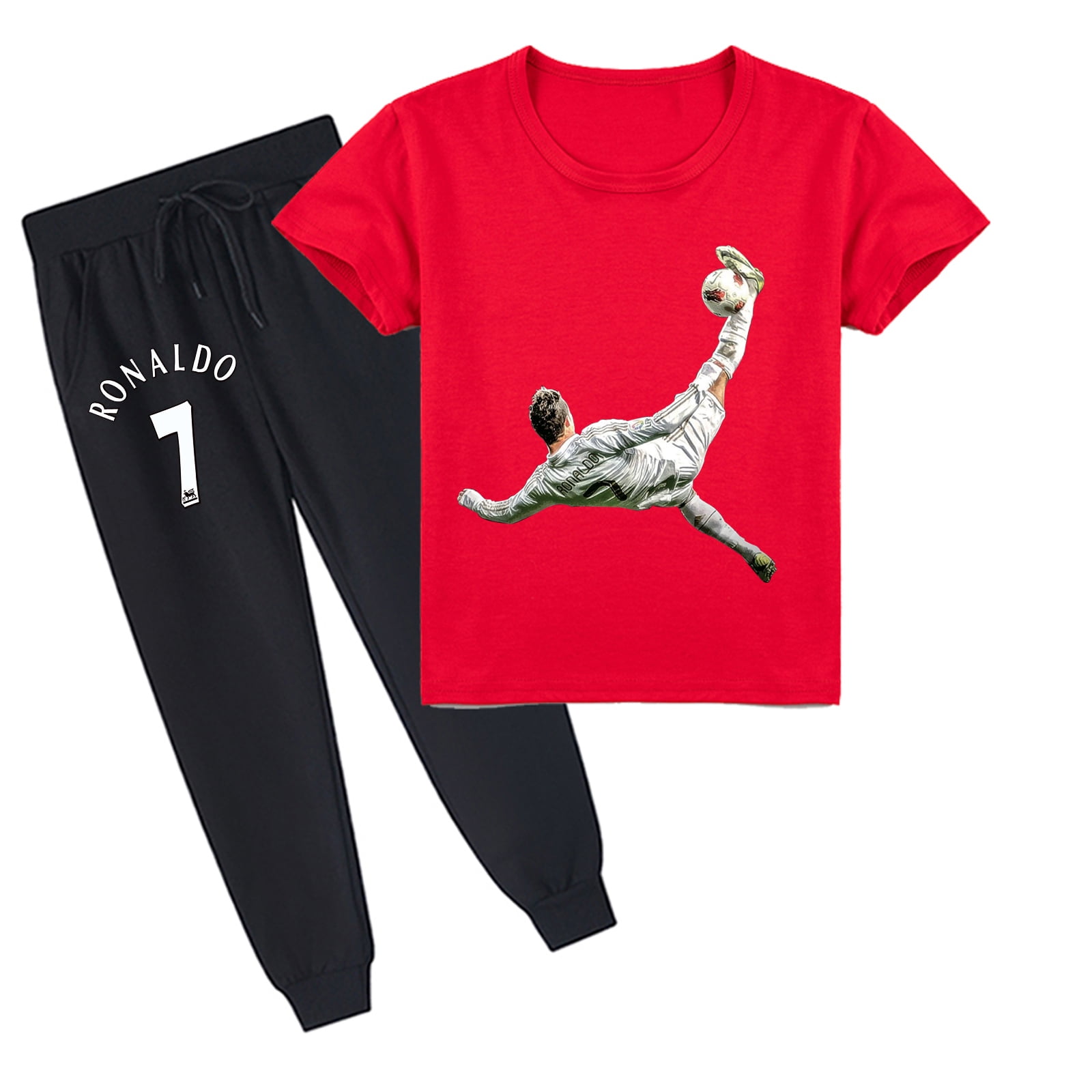 Boys Cristiano Ronaldo Breathable Cotton Short Sleeve T-shirt Top ...